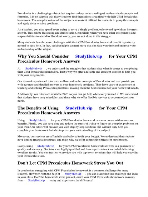 Cpm Precalculus Homework Answers Pdf Worksheet Mathematics