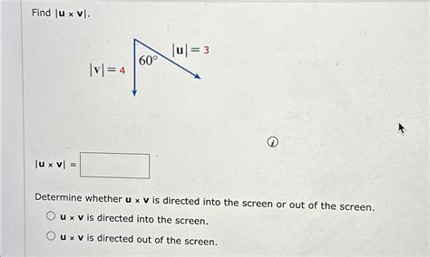 Solved Find Uv V 4 Uv Determine Whether Uv Is Chegg Com
