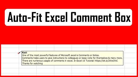 How To Autofit Comment Box In Excel Artofit