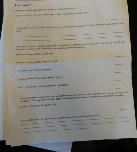 Solved Experiment Advance Study Assignment Analysis Of An Chegg