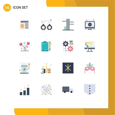 16 Thematic Vector Flat Colors And Editable Symbols Of Clipboard