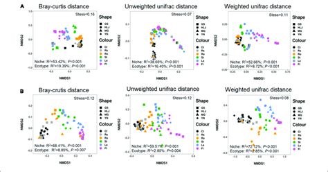 Non Metric Multidimensional Scaling Nmds Ordinations Of Microbial