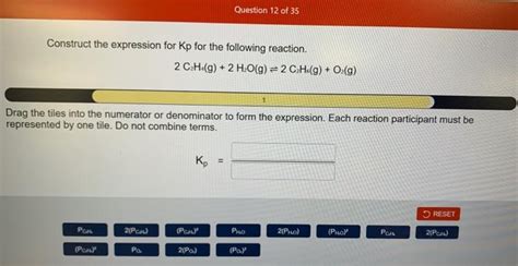 Solved Construct The Expression For Kp For The Following Chegg Com