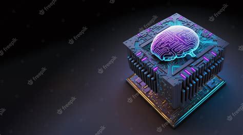 Premium Photo Artificial Intelligence Concept With Brain Like Cpu