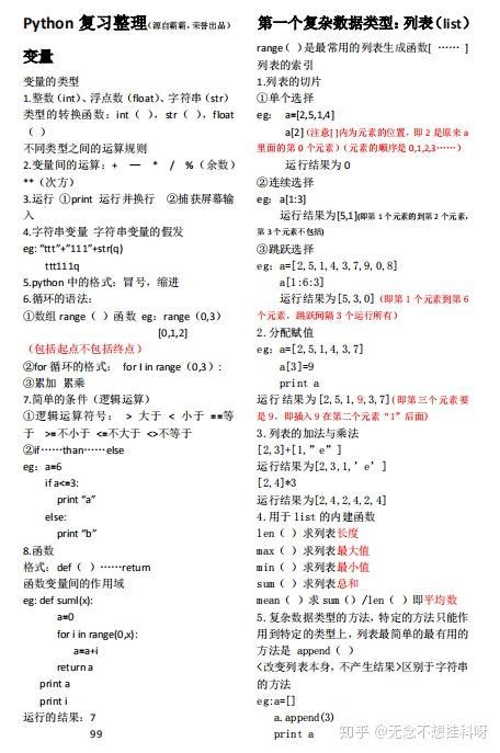 全套python复习资料:重点总结题库,助你一天复习完python,高分通过python! 知乎 全套python复习资料:重点总结题库,助你一天复习完python,高分通过python! 知乎
