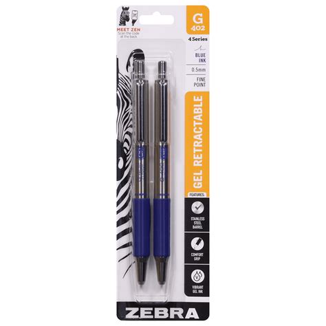 Zebra Pens Gel Retractable 4 Series Blue Ink Fine Point 05mm 1