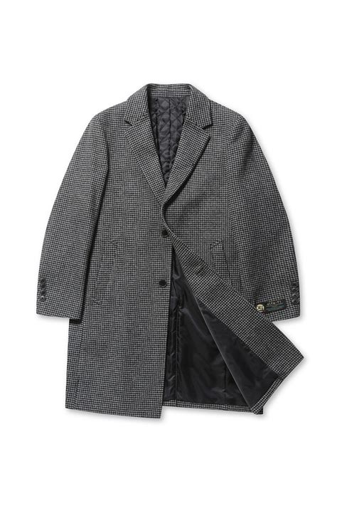 하운드투스 체크 싱글 체스터 코트brentwood