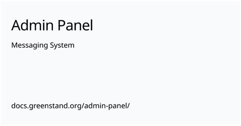 Messaging System Admin Panel