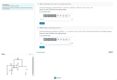 Solved Part A Calculating The Output Voltage Of A Chegg