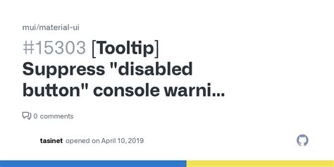 [tooltip] suppress disabled button console warning when tooltip is controlled · issue 15303