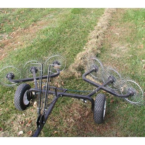 Yard Tuff 60 Inch V Shaped Steel Tow Behind Acreage Rake Lawn Sweeper