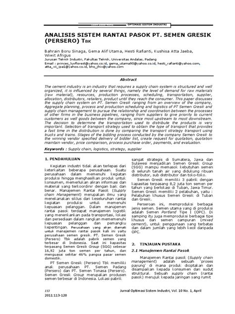 Josi Vol 10 No 1 April 2011 Hal 113 120 Analisis Sistem Rantai