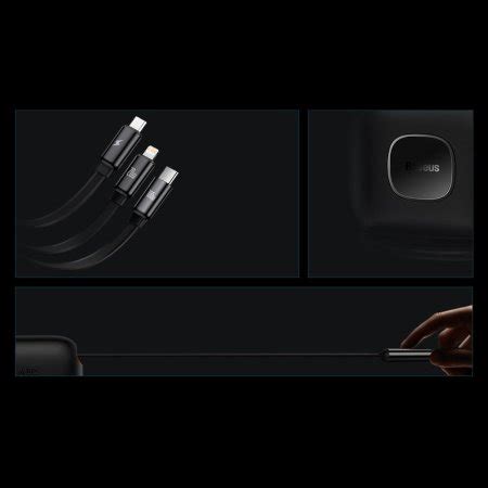 Baseus In W Usb C To Lightning Usb C Micro Usb Retractable Charge And Sync Cable M