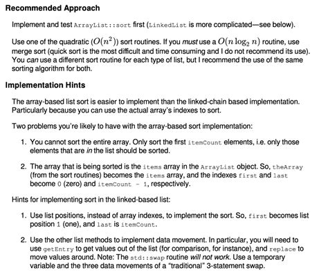 Solved I Need Help In Creating The Sort Method For A
