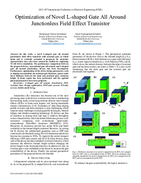Pdf Optimization Of Novel L Shaped Gate All Around Junctionless Field Effect Transistor