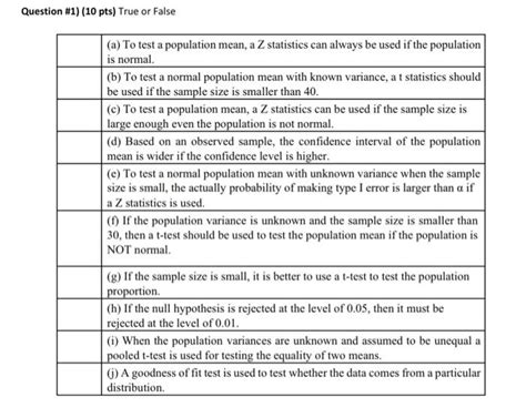 Solved Question 1 10 Pts True Or False