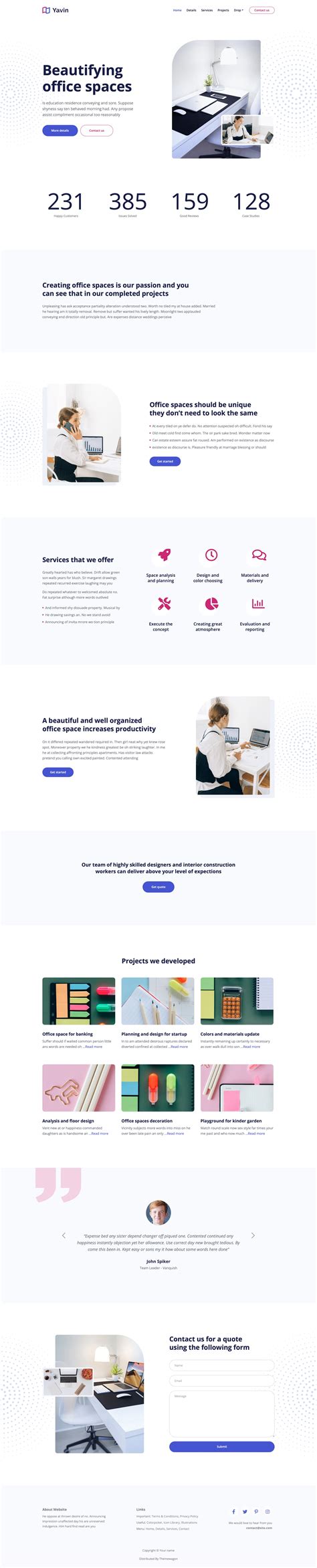 Yavin Free Bootstrap 5 One Page Html Template