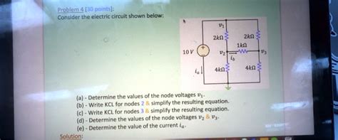 solved problem 4[30 points] consider the electric circuit shown below