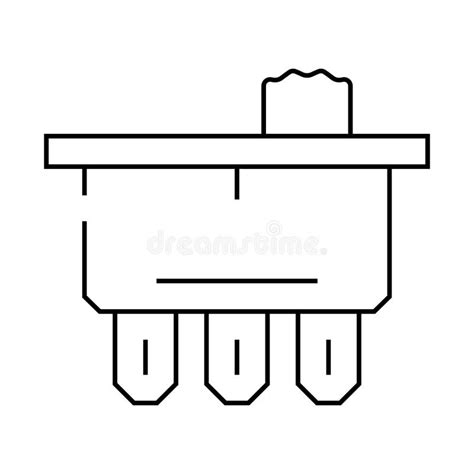Single Pole Double Throw Electrical Switch Line Icon Vector