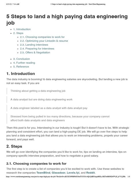 5 Steps To Land A High Paying Data Engineering Job Ú Start Data