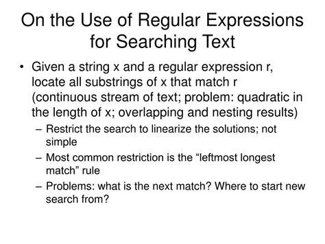 Ppt On The Use Of Regular Expressions For Searching Text Powerpoint Presentation Id837058