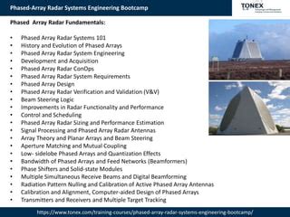 Phased Array Radar Systems Engineering Bootcamp Tonex PPT