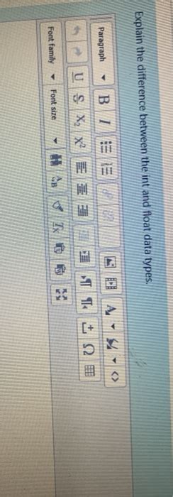 Solved Explain The Difference Between The Int And Float Data
