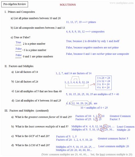 50 Pre Algebra Review Worksheet Chessmuseum Template Library