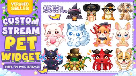 Custom Chibi Cute Stream Pet Widget Animated Stream Widget Pet