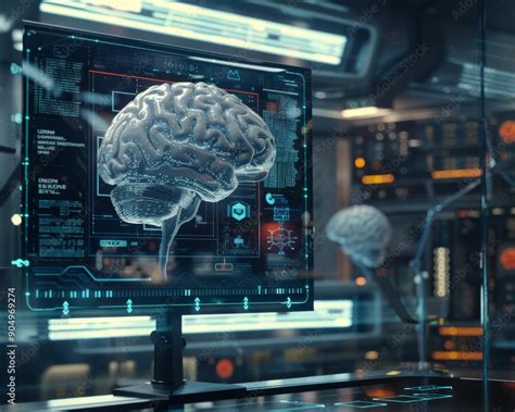 Futuristic Brain Concept Ux And Ui Design Separated In Photography For Ux Ui Development Stock