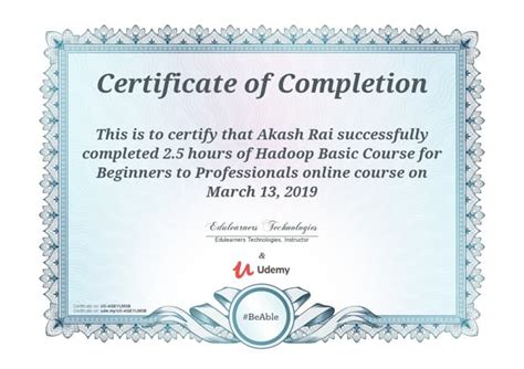 Udemy Hadoop Certificate Ppt