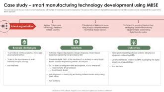 Model Based Design Case Study Smart Manufacturing Technology PPT Slide