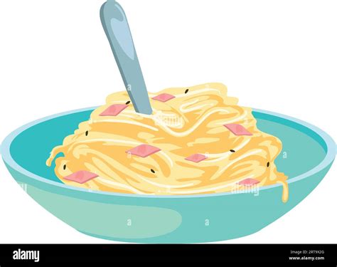 Plate Spaghetti Carbonara Stock Vector Images Alamy
