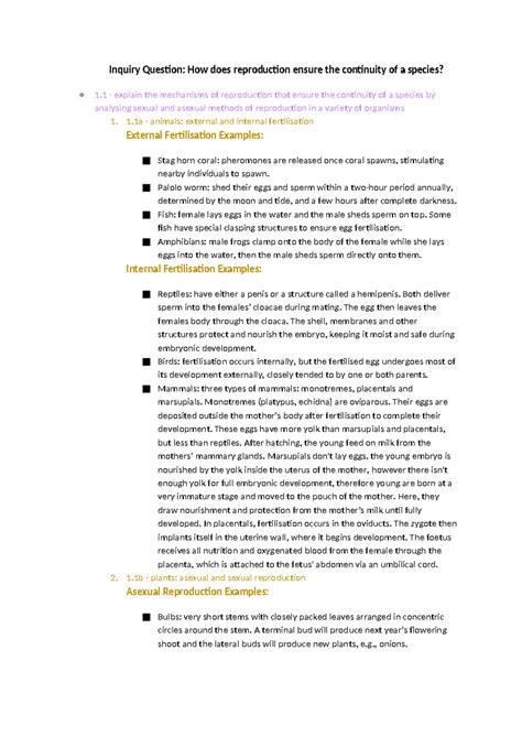 Module 5 Heredity Inquiry Question How Does Reproduction Ensure The