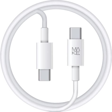 Кабель Make Type C To Type C Pd 100w 1 2 м Tpe White Mcb Ct1wh фото