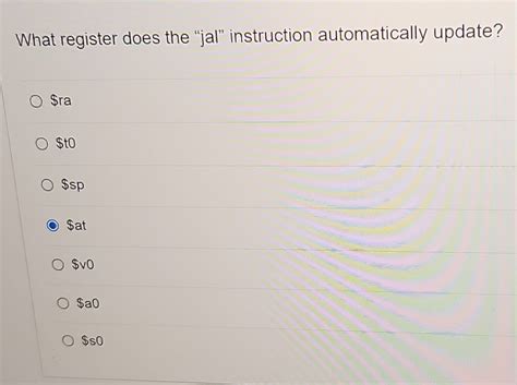 solved what register does the jal instruction