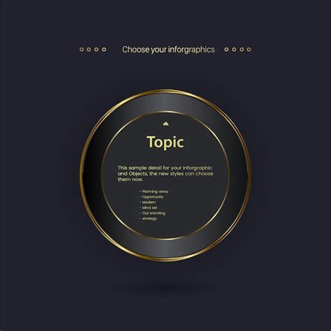 프리미엄 인포그래픽 골드 버튼 배너 옵션 박스 디자인 모던한 스타일의 다크 인포그래픽 프리미엄 벡터