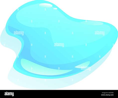 Cartoon Blue Liquid Puddle Spreading On A White Background Blue Liquid