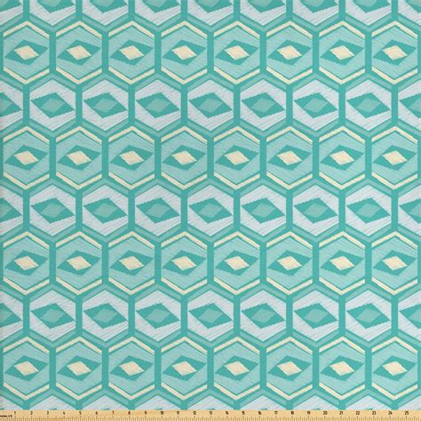 Ambesonne Abstract Fabric By The Yard Upholstery Hatched Rhomb And
