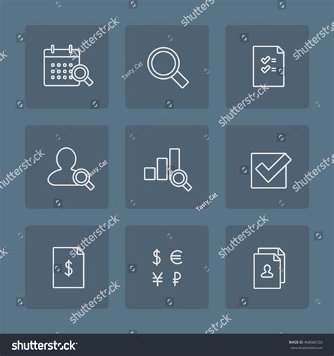 Business Integrated Audit Icon Set Thin Stock Vector Royalty Free Shutterstock