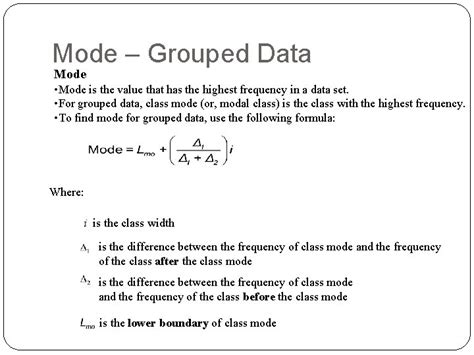 Grouped Data Calculation 1 Mean Median And Mode