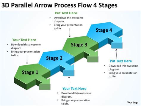 Sample Business Powerpoint Presentations Parallel Arrow Process Flow Stages Templates