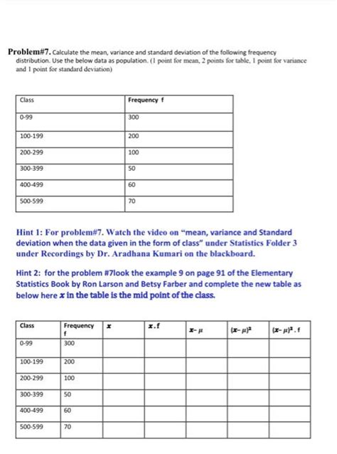 [solved] Problem 7 Calculate The Mean Variance And Stan