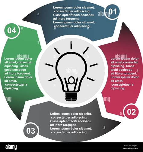 4 Step Vector Element In Four Colors With Labels Infographic Diagram Business Concept Of 4