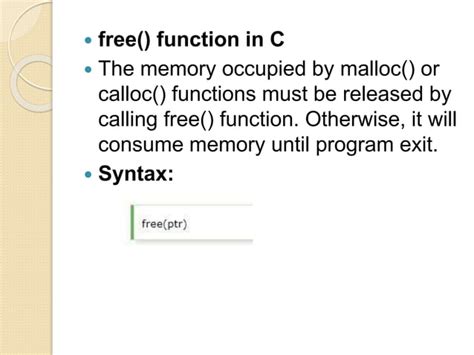 Dynamic Memory Allocation In C Language Ppt