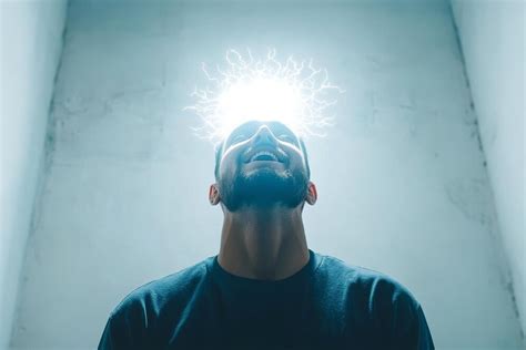 Man With Glowing Brain Embracing Cognitive Clarity Thought And The Power Of Mental Focus In A
