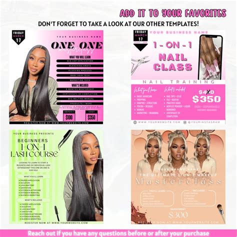 Diy Nail Tech Flyer Nail Class Template One On One Class Instagram Post Hairstylist Lash Tech