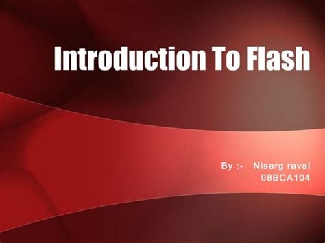 An Introduction To Adobe Flash Cs3 Pptx