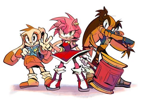 Amy Rose Cream The Rabbit And Sticks The Badger Sonic Drawn By Ratriot Danbooru