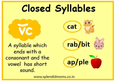 Syllable Types Splendid Moms